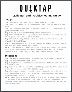 QuikStart Guide - QuikTap®